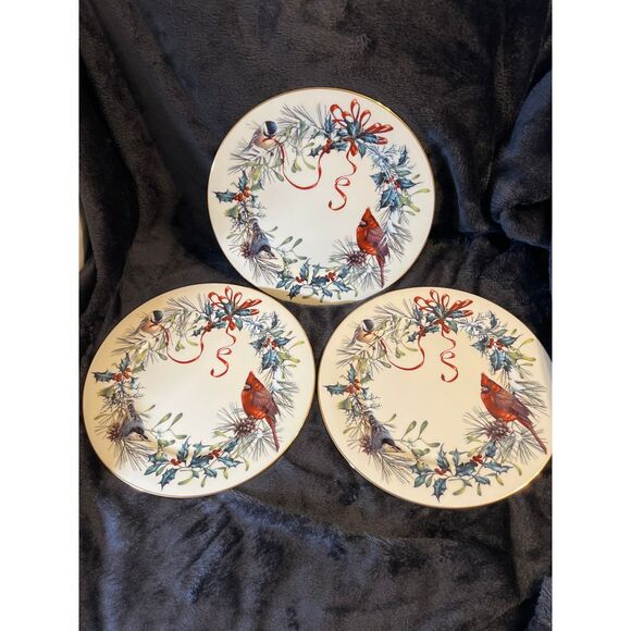Lenox | Dining | Lenox Winter Greetings Dinner Plate Set Of 3 75 24 K ...